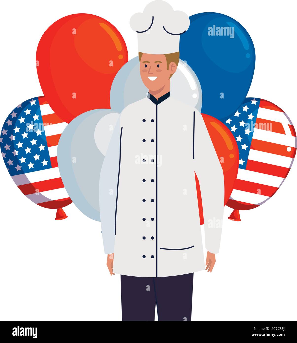 chef man with usa balloons vector design Stock Vector Image & Art - Alamy