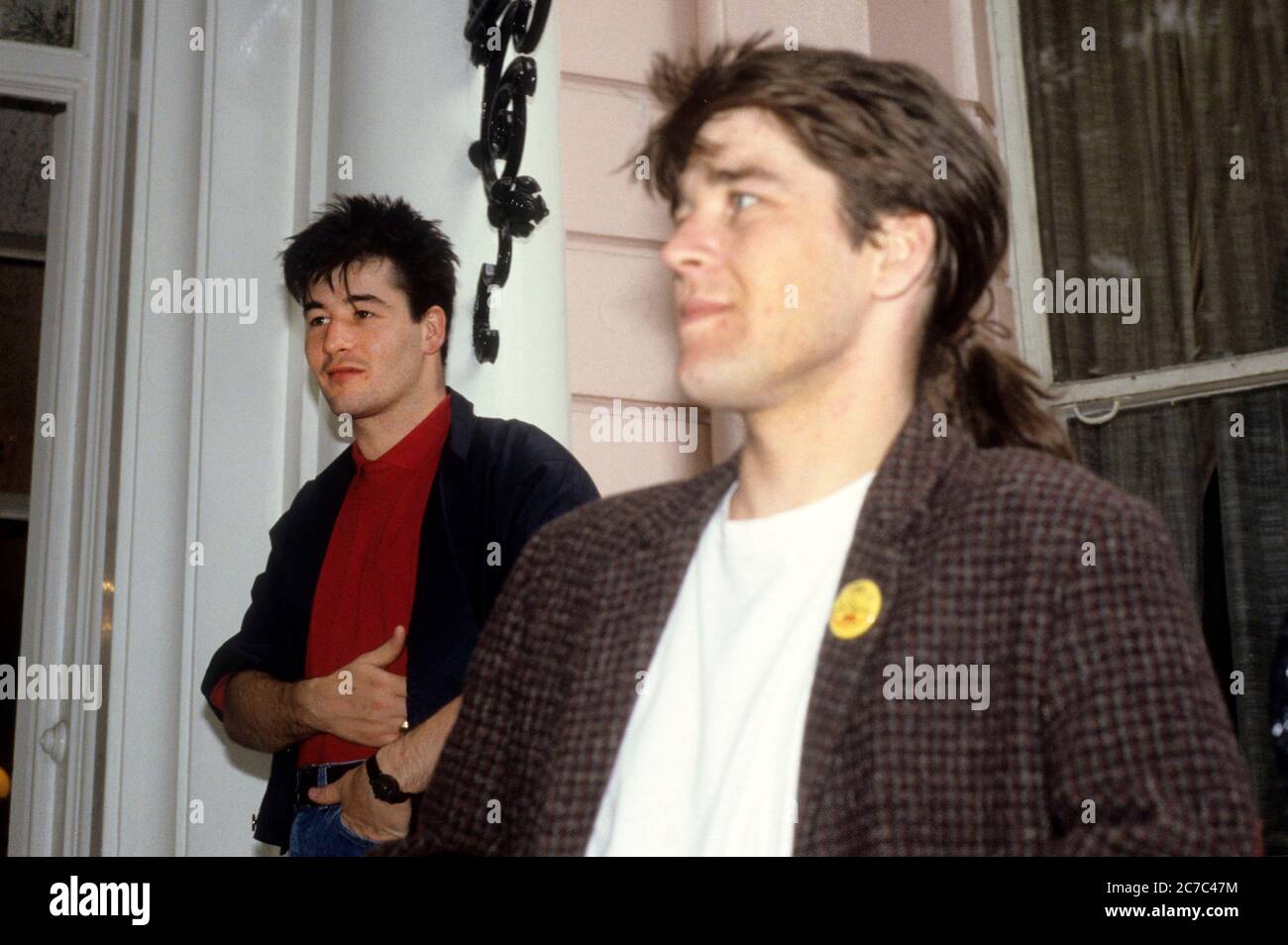 China Crisis' Gary Daly and Eddie Lundon at a photo shoot outside a ...