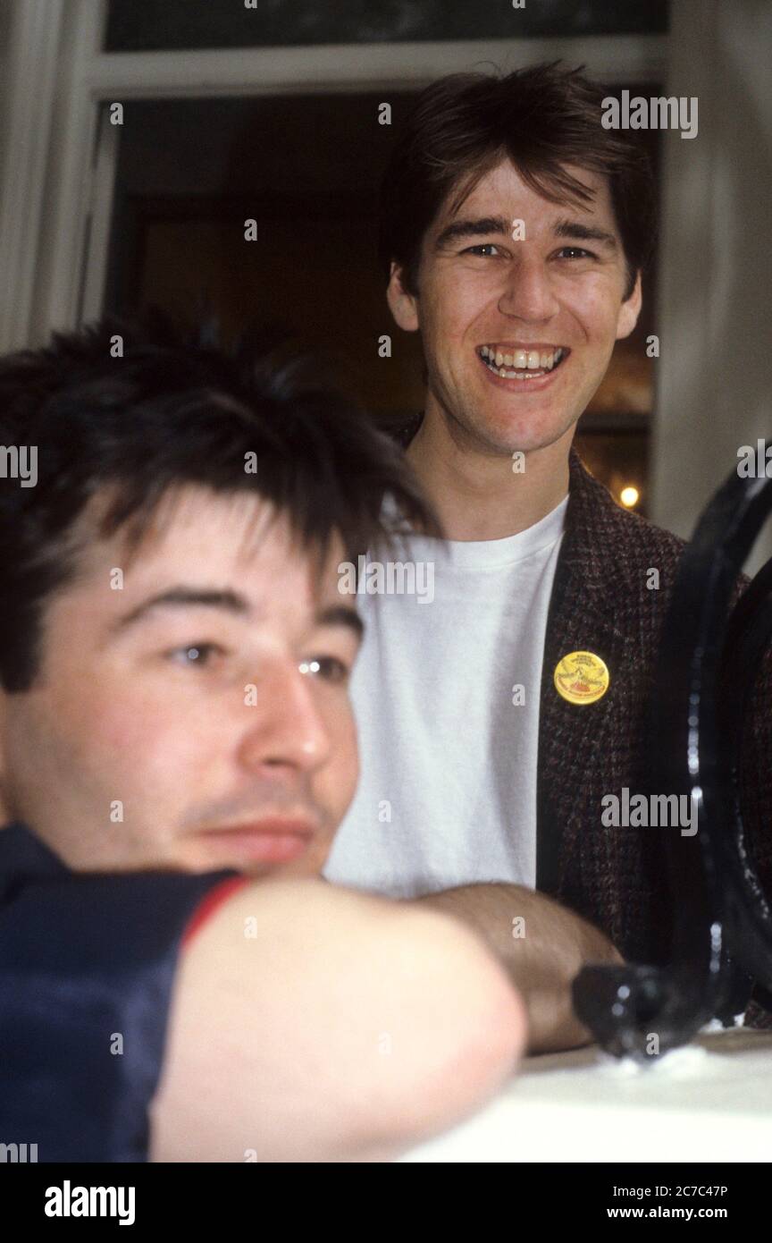China Crisis' Gary Daly and Eddie Lundon at a photo shoot outside a ...