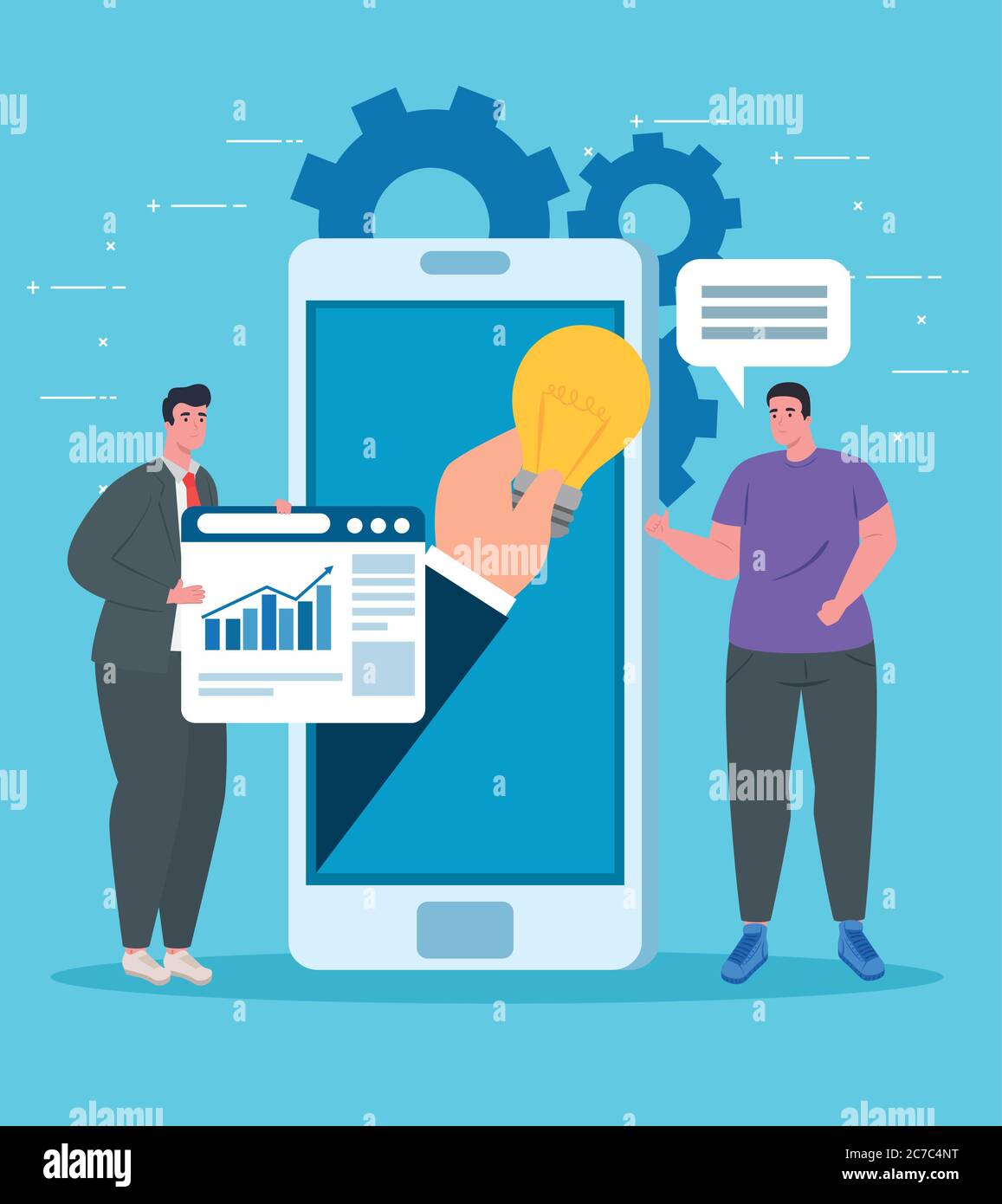 Men with smartphone and website vector design Stock Vector Image & Art ...