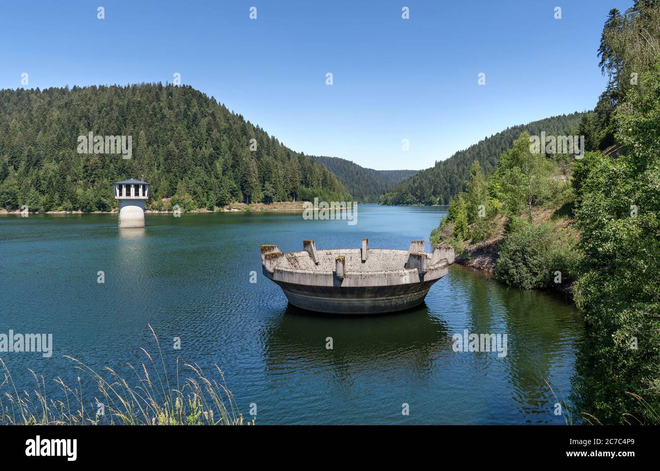 Overflow and tower in the Kleine Kinzig Dam, Germany Stock Photo - Alamy