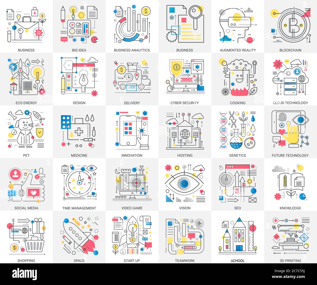 Video hosting set line Stock Vector Images - Alamy