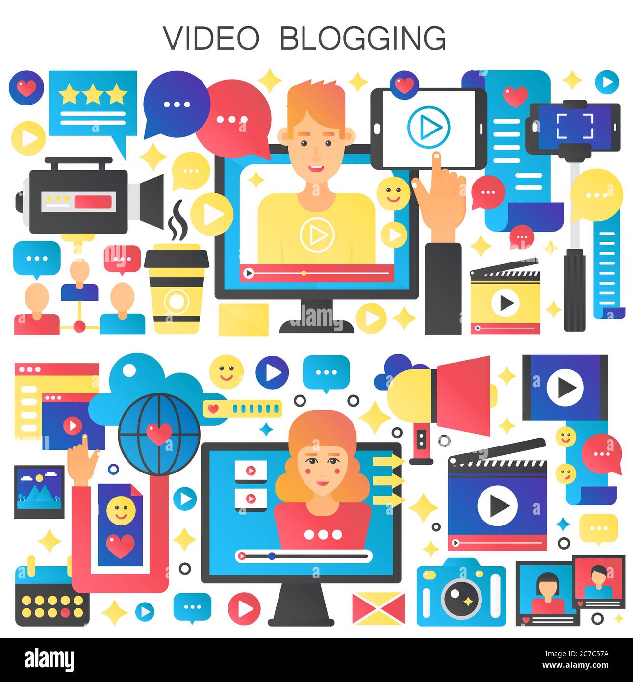 Blog banner vector hi-res stock photography and images - Alamy