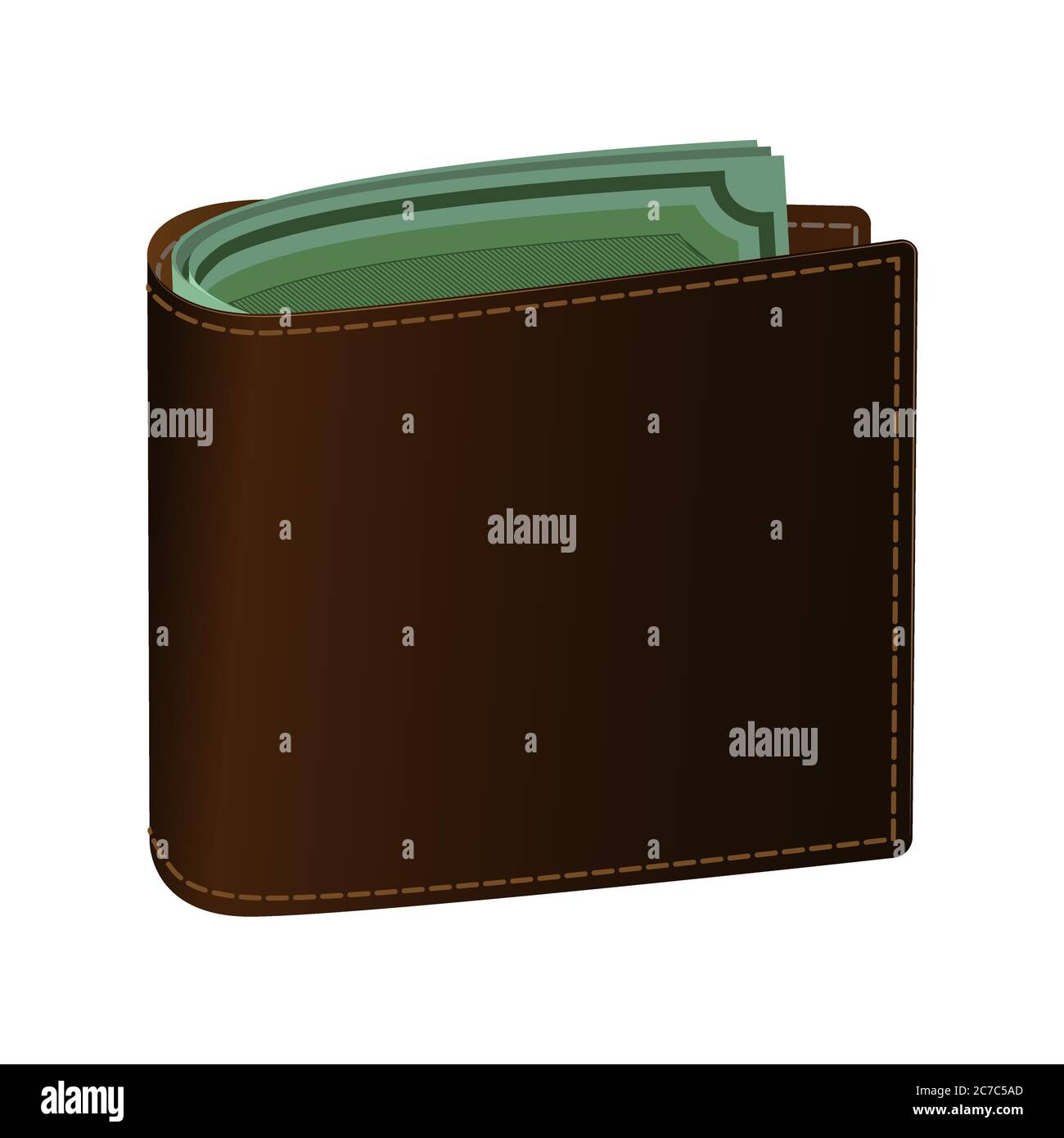 Money visible in wallet Stock Vector Images - Alamy