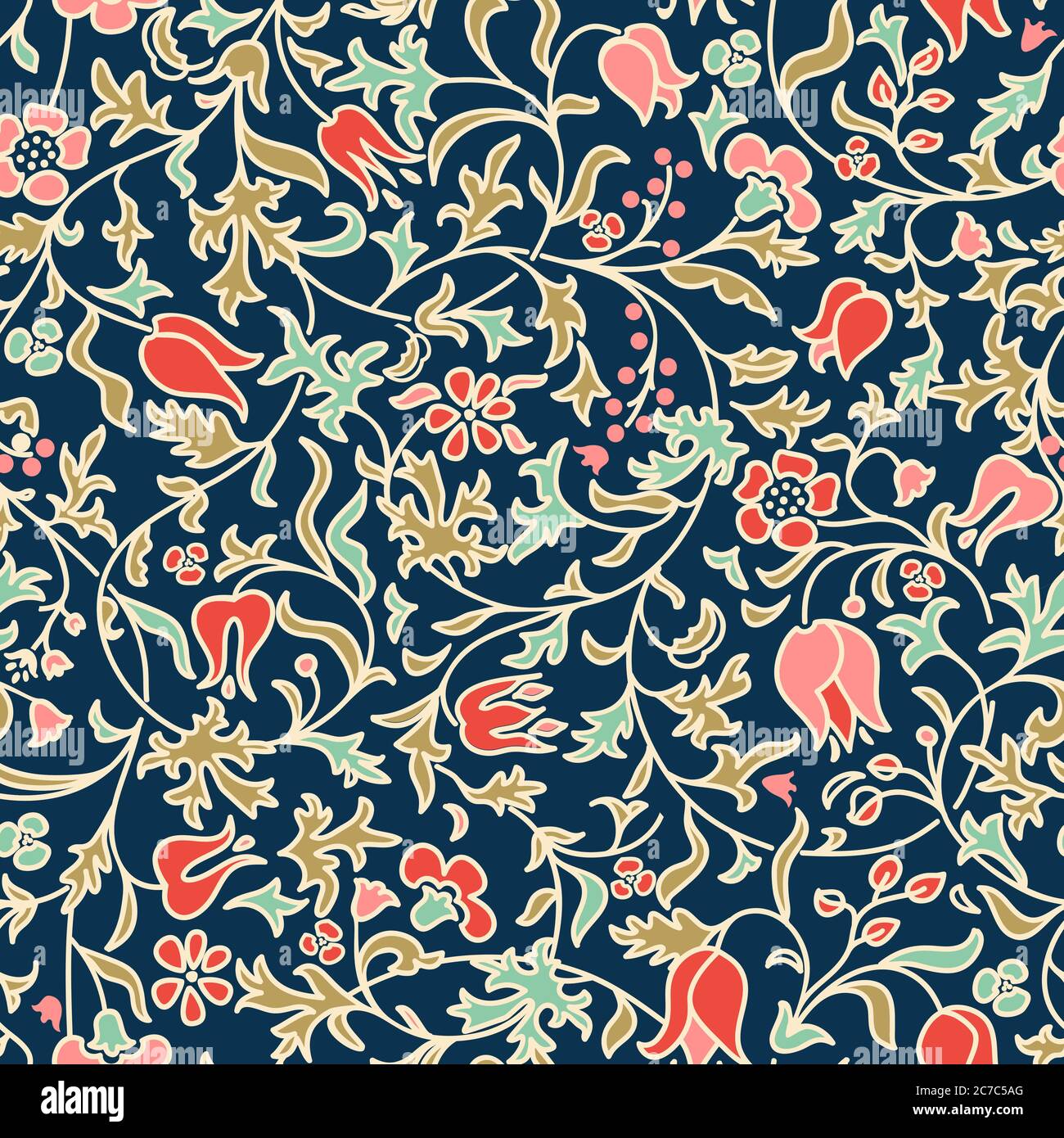 Hand drawn wildflower pattern hi-res stock photography and images - Alamy