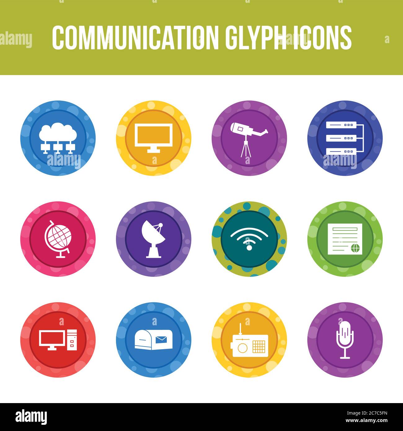 Unique communication vector glyph icon set Stock Vector Image & Art - Alamy