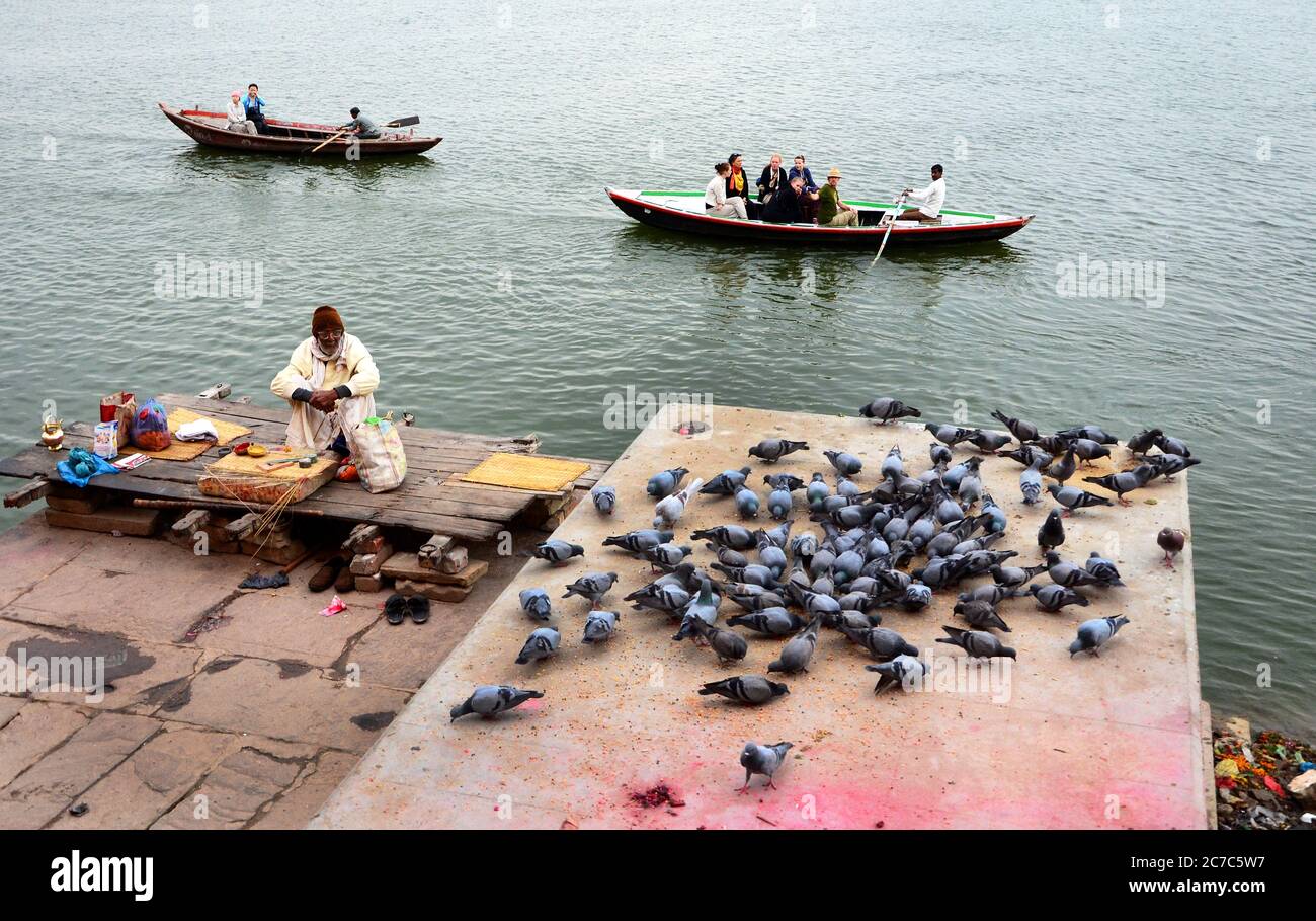Ghats in Varanasi are riverfront steps leading to the banks of the ...