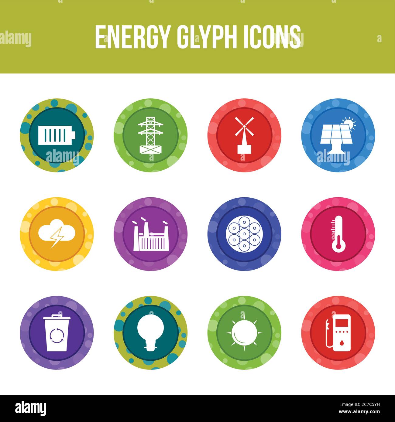 Unique energy vector glyph icon set Stock Vector Image & Art - Alamy