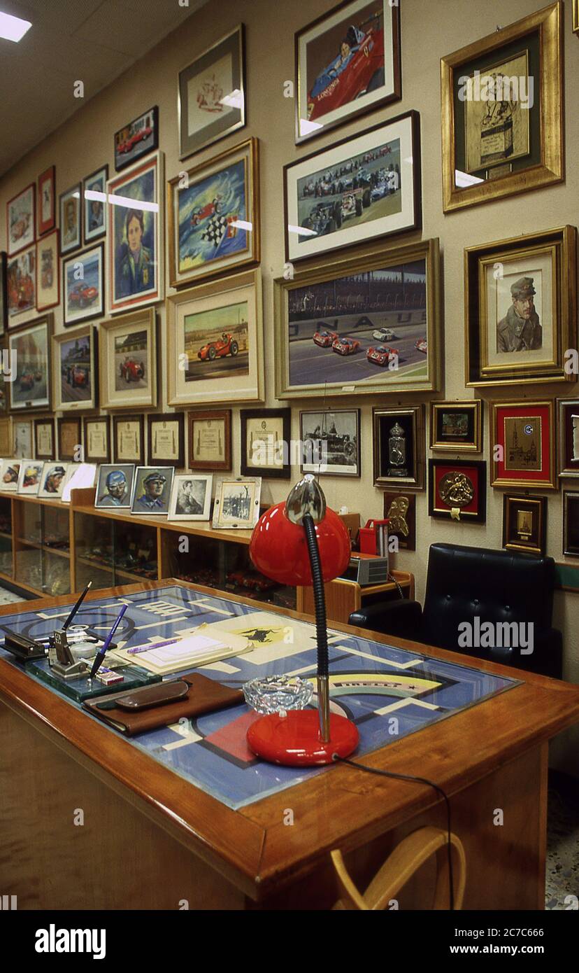 Enzo Ferrari's office at his Modena factory in 1987 Stock Photo - Alamy