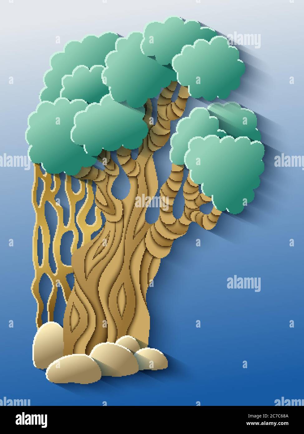 Vector modern illustration of volumetric tree Stock Vector Image & Art ...