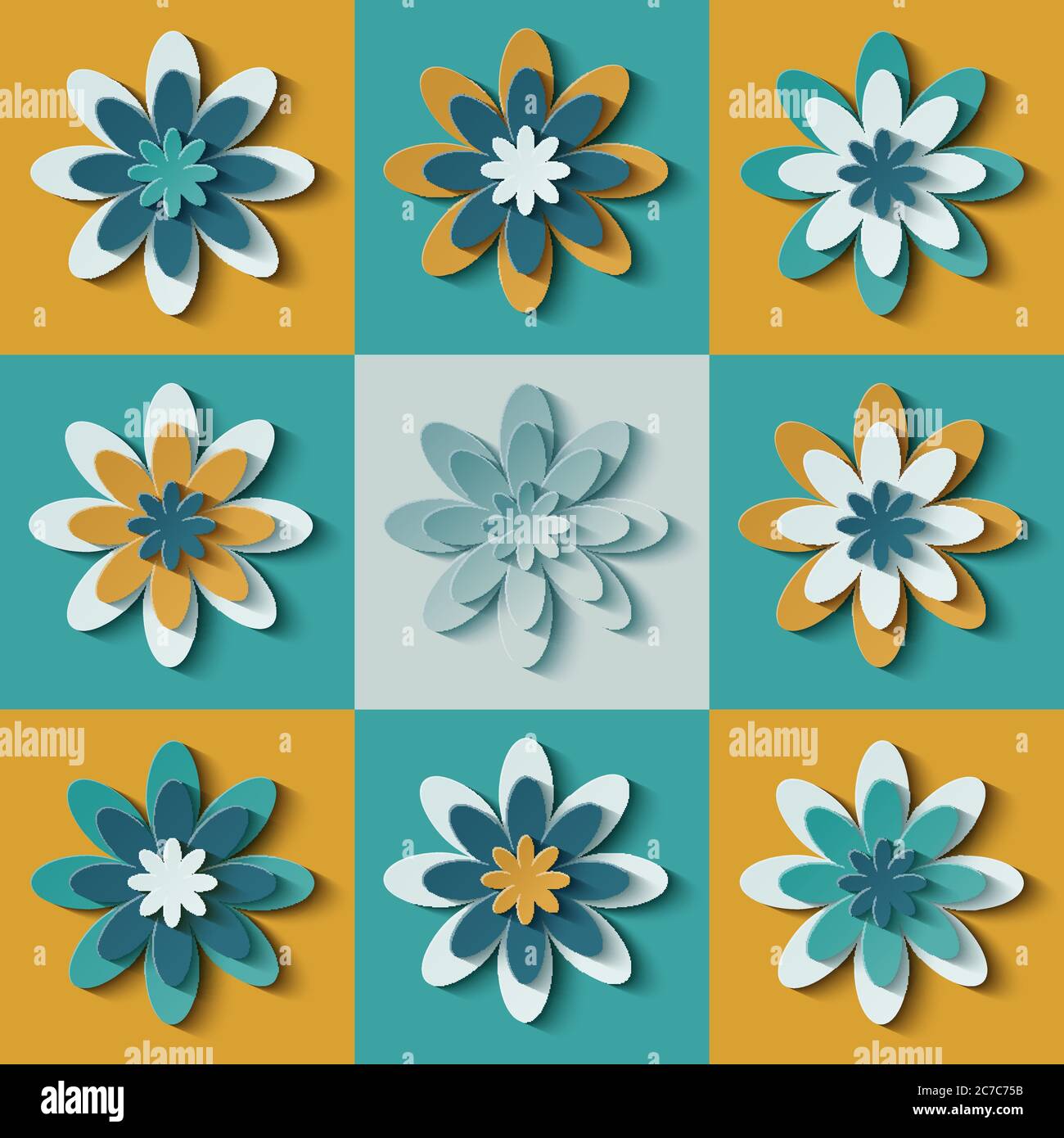 Cut paper flowers Stock Vector Images - Alamy