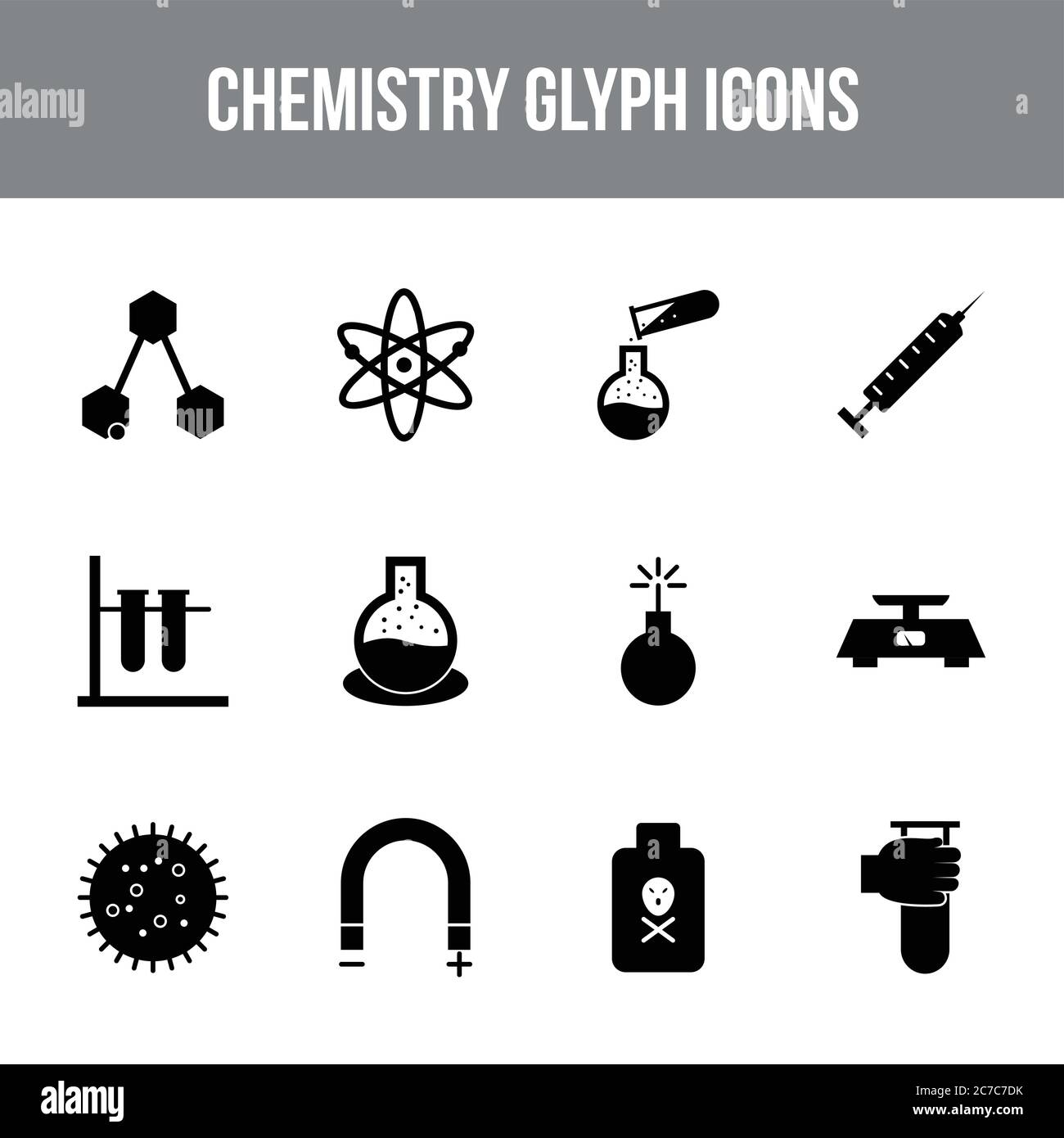 Unique chemistry vector glyph icon set Stock Vector Image & Art - Alamy