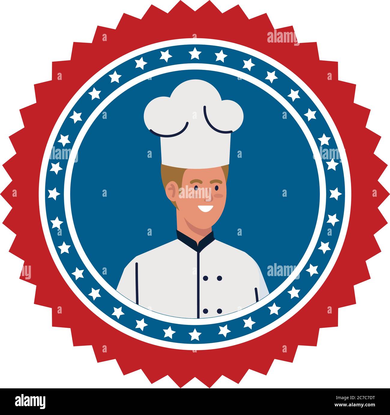 chef man worker in seal stamp vector design Stock Vector Image & Art ...