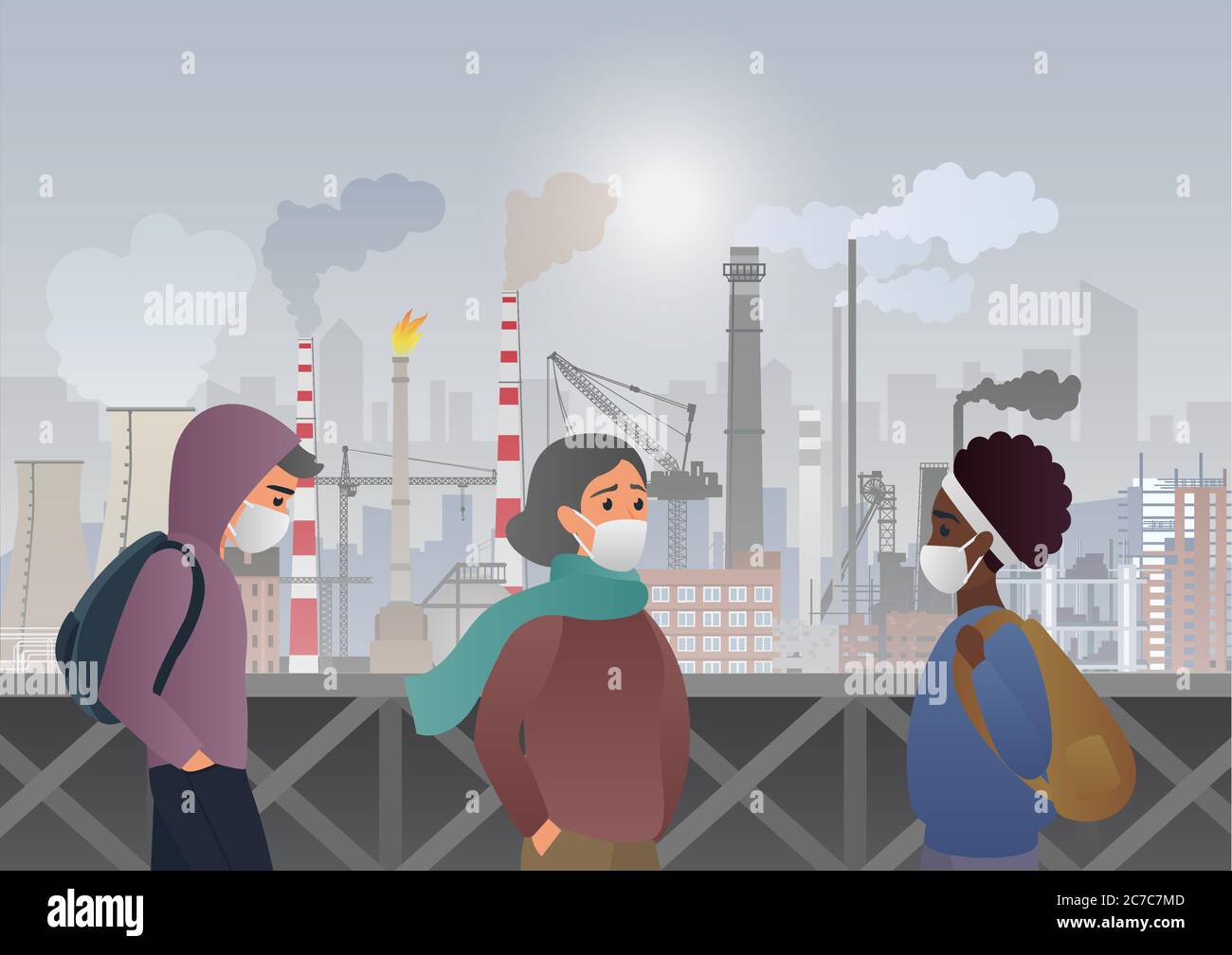 Smog pollution people Stock Vector Images - Alamy