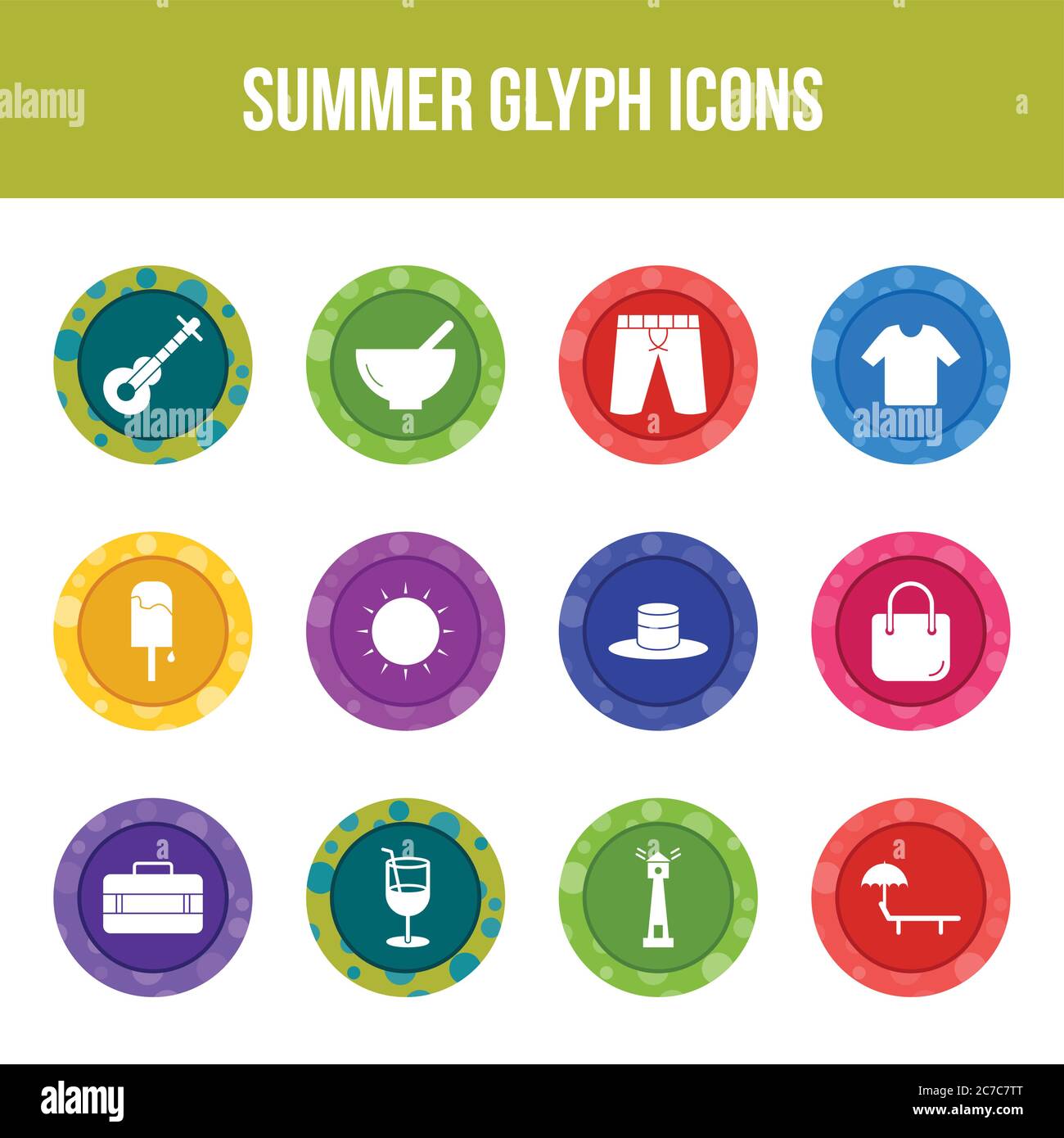 Unique summer vector glyph icon set Stock Vector Image & Art - Alamy