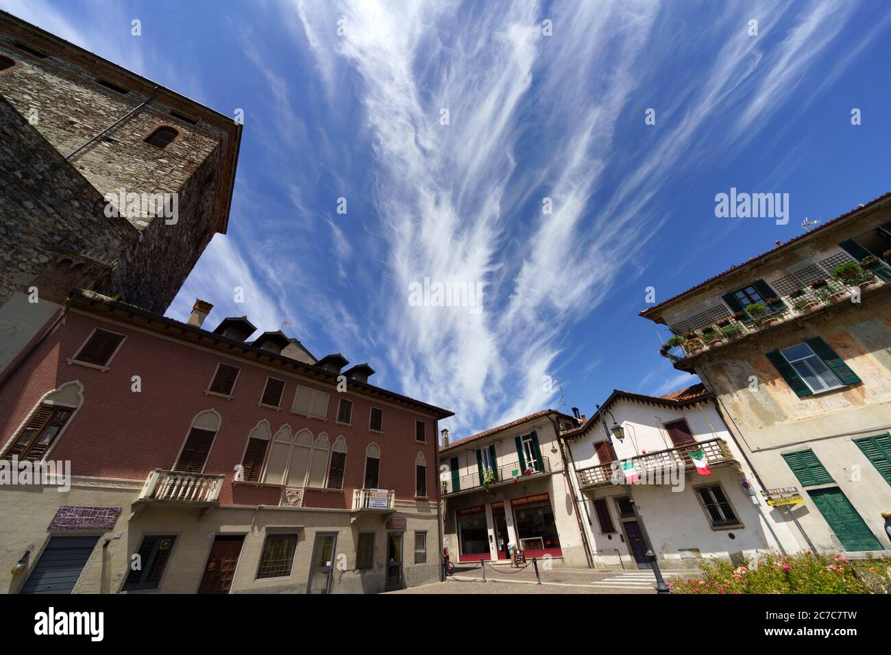 Brivio, historic town in the Lecco province, Lombardy, Italy, along the ...