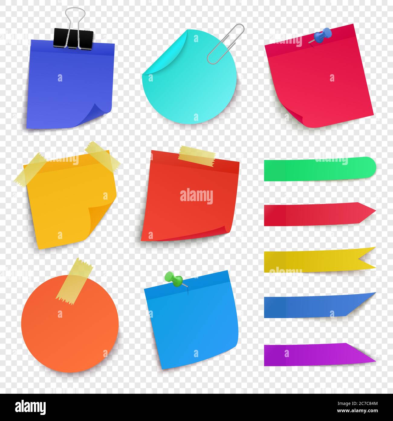 Sticky paper notes. Notepaper sheet, paper memo colorful stickers ...
