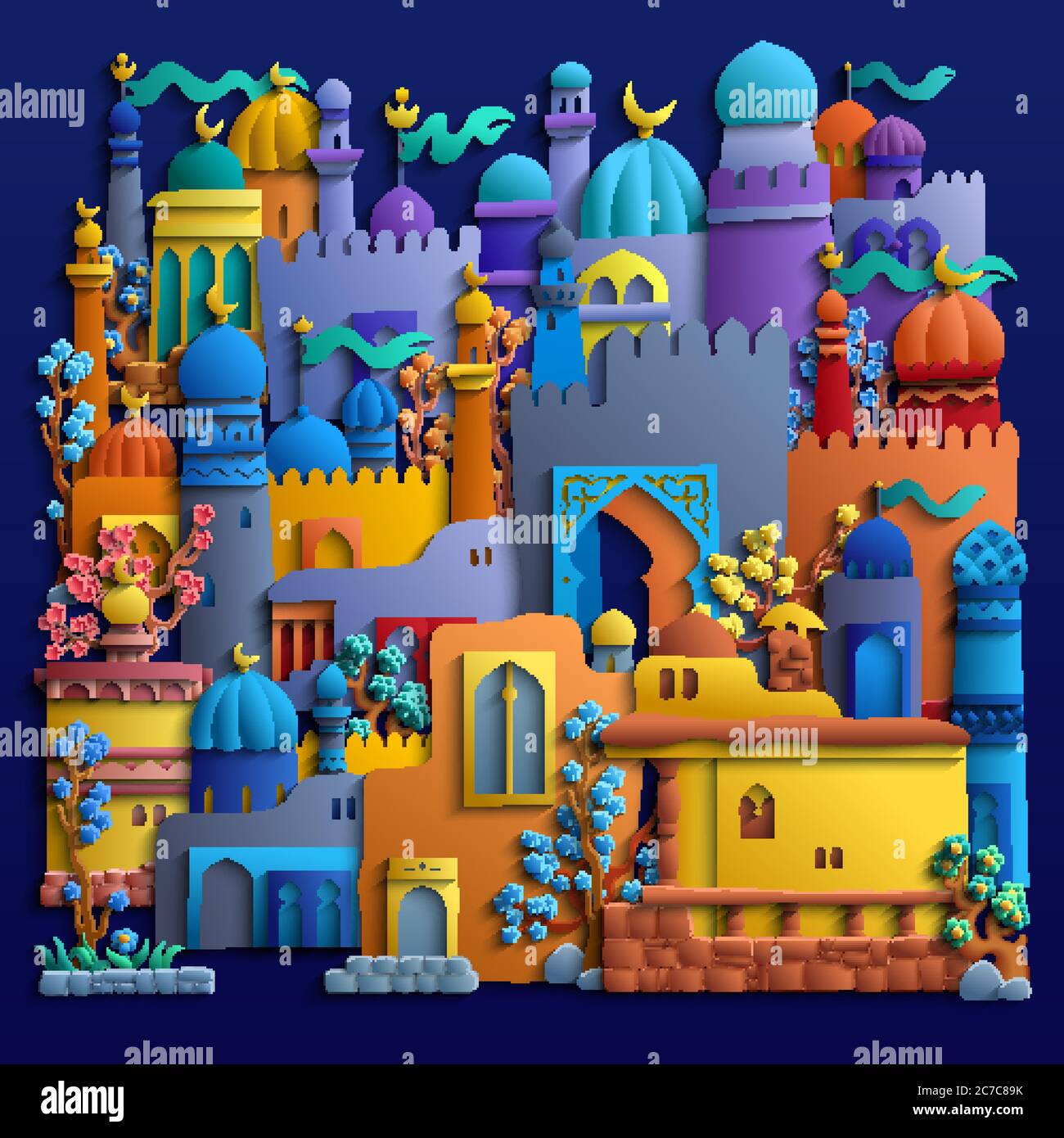 Vector cartoon buildings. Modern illustration Stock Vector Image & Art ...