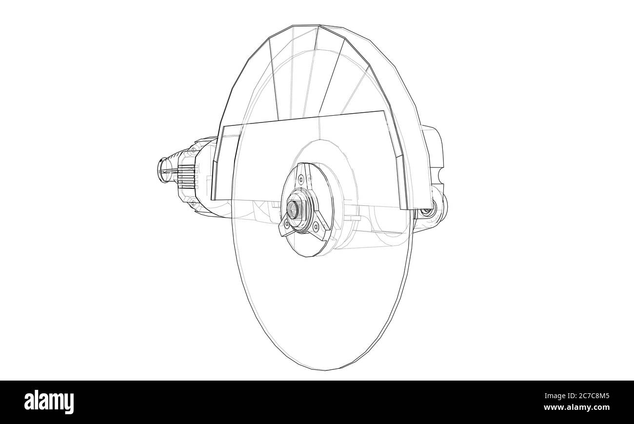 Outline electric angle grinder Stock Photo - Alamy