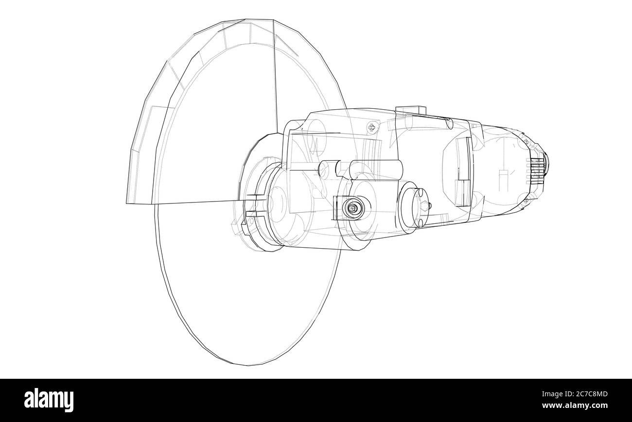 Outline electric angle grinder Stock Photo - Alamy