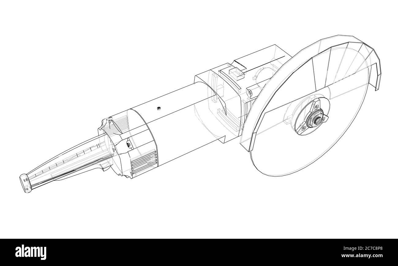 Outline electric angle grinder Stock Photo - Alamy