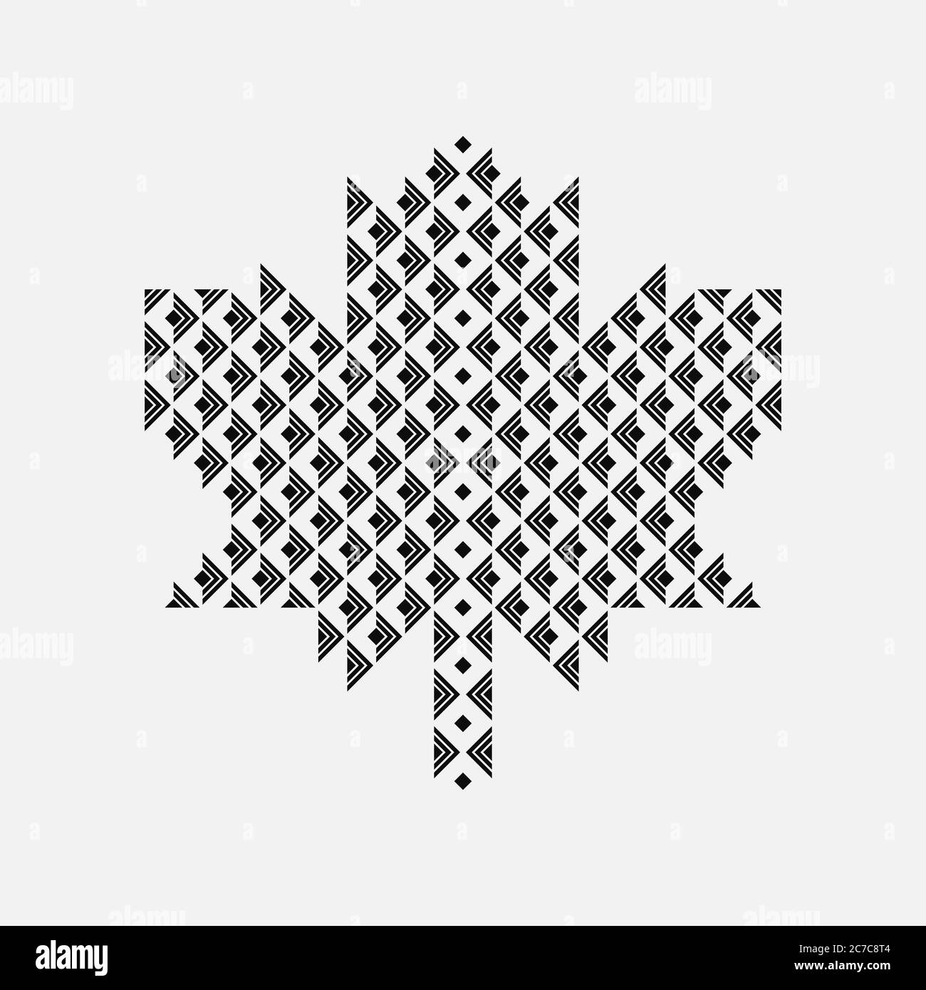 Icon of maple leaf with geometric pattern Stock Vector Image & Art - Alamy