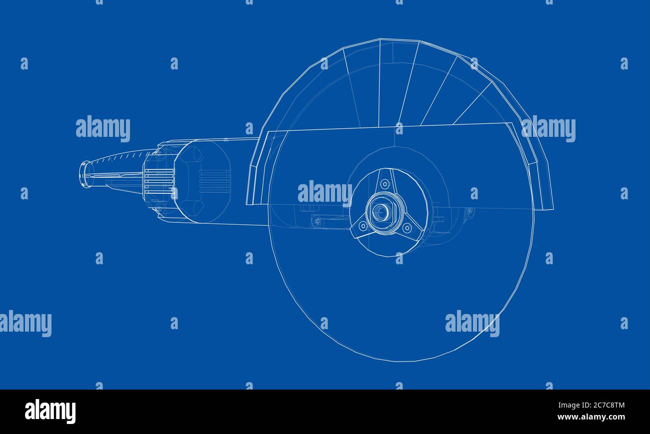 Outline electric angle grinder Stock Photo - Alamy