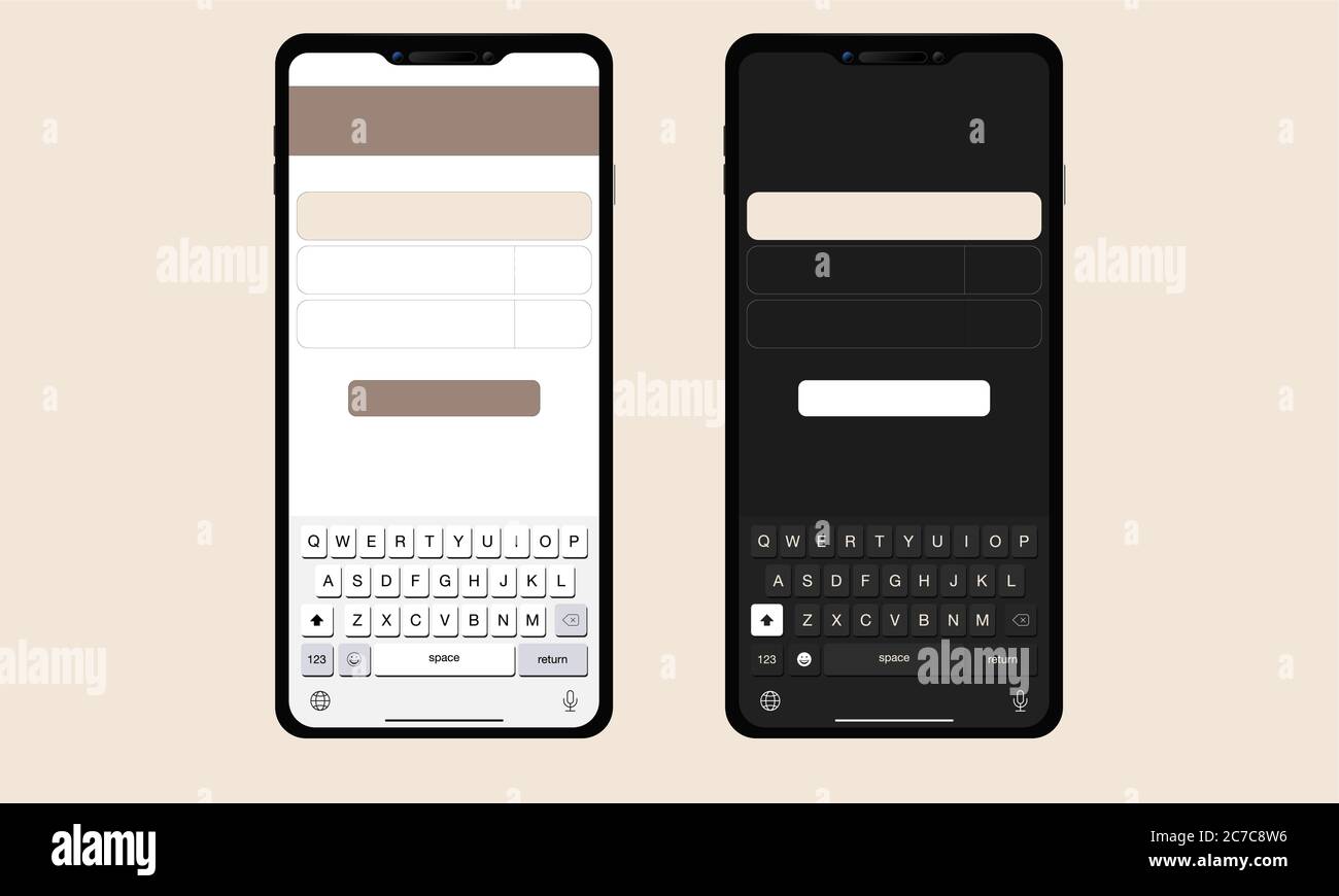 smartphone The shape of a modern mobile phone. vector modern keyboard ...