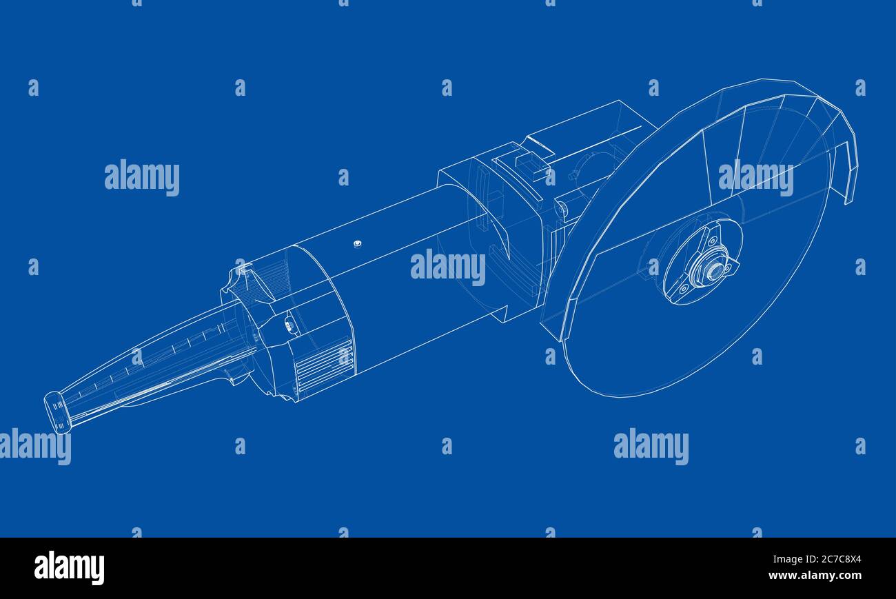 Outline electric angle grinder Stock Photo - Alamy