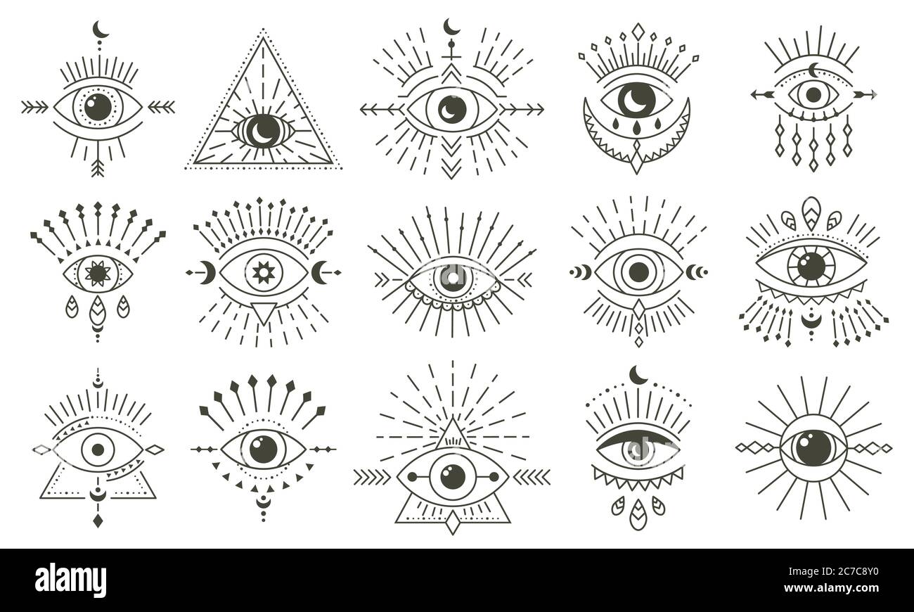 Evil Doodle Eye Hand Drawn Magic Witchcraft Eye Talisman Magical