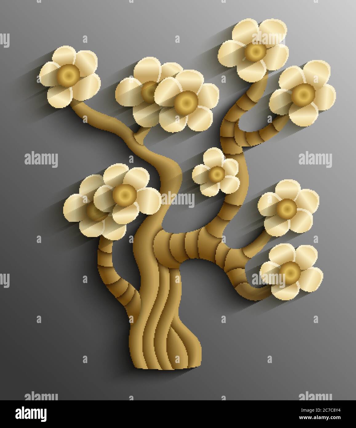 Vector modern illustration of volumetric tree Stock Vector Image & Art ...