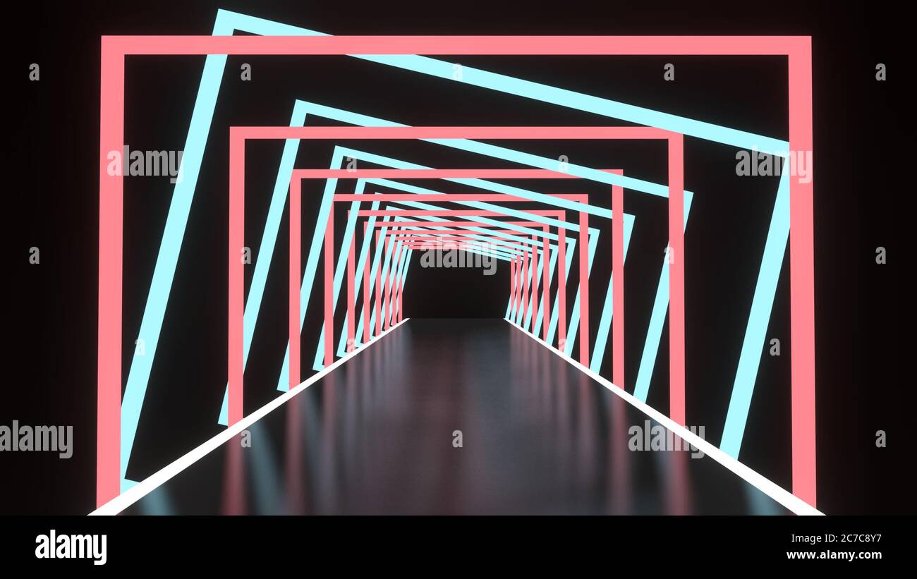 3d rectangle tunnel hi-res stock photography and images - Alamy