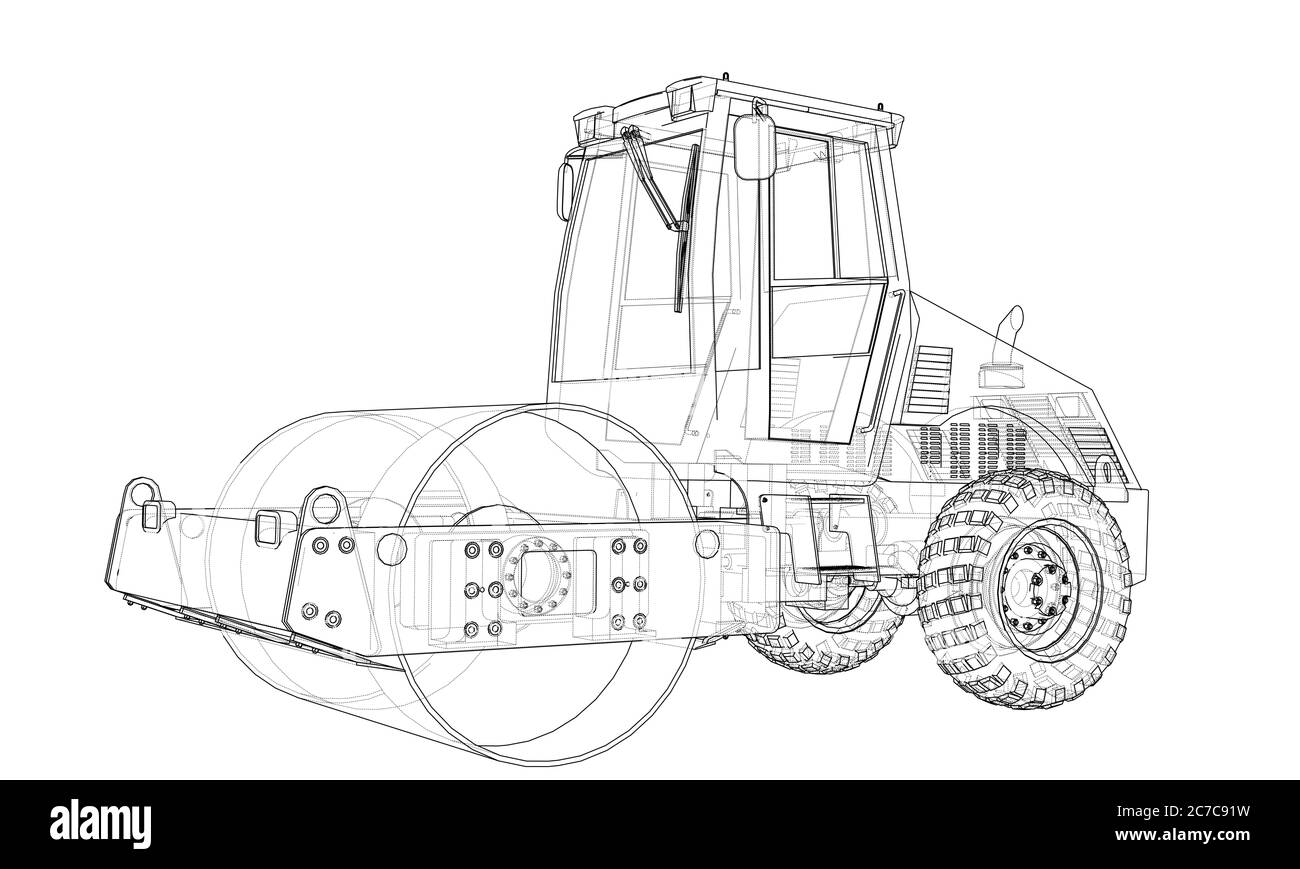 Construction machine. Asphalt compactor Stock Photo - Alamy