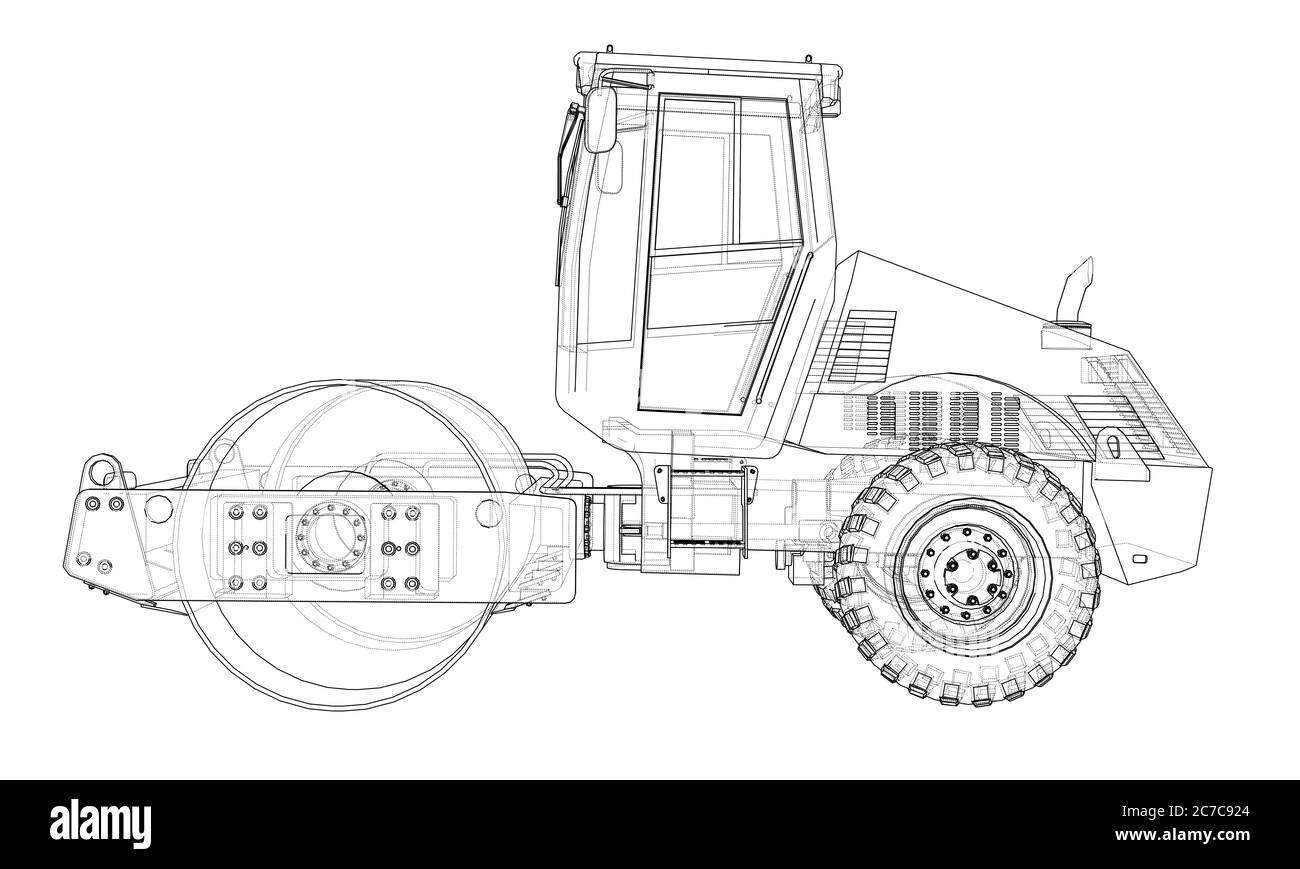 Construction machine. Asphalt compactor Stock Photo - Alamy