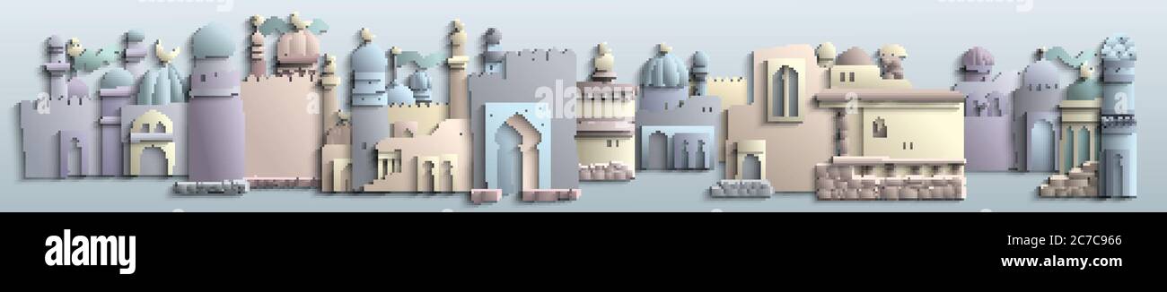 Vector east cartoon buildings. Modern illustration Stock Vector Image ...