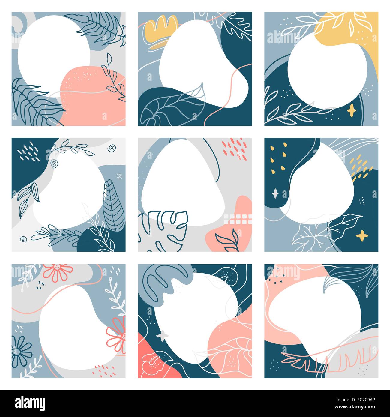 Abstract social post collage. Square trendy social media post template ...