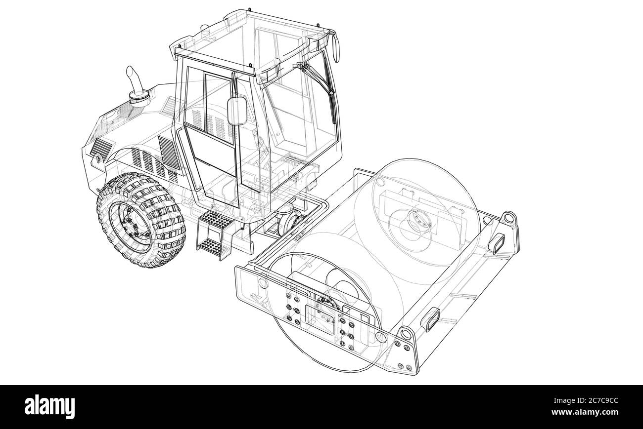 Construction machine. Asphalt compactor Stock Photo - Alamy