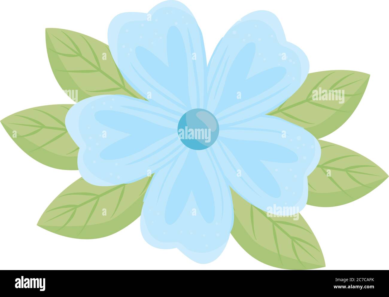 blue flower with leaves vector design Stock Vector Image & Art - Alamy