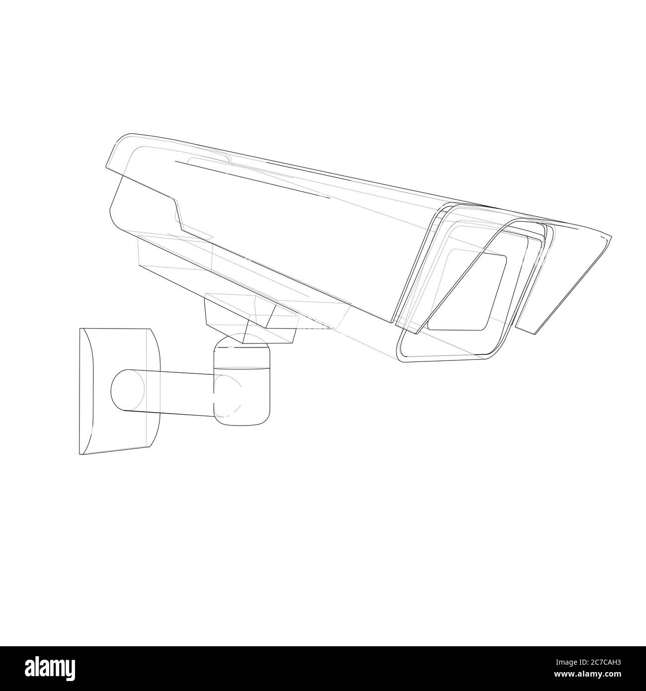 Outline CCTV camera. Security camera Stock Photo - Alamy
