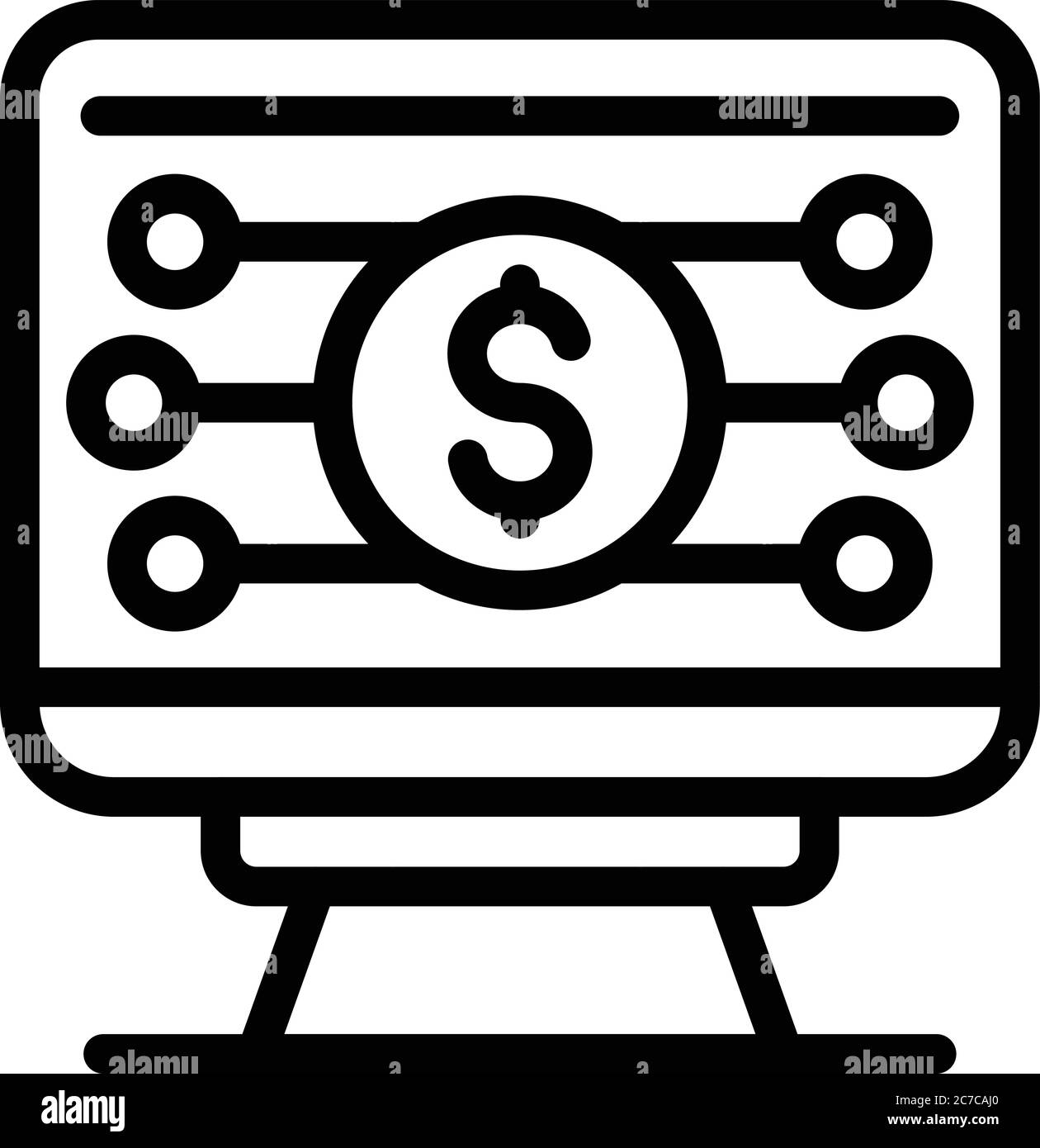 Bitcoin monitor icon, outline style Stock Vector Image & Art - Alamy