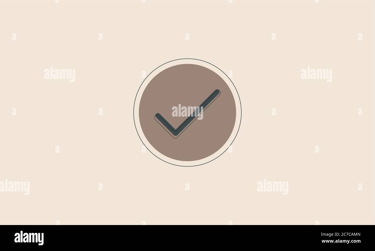 Correction, Tick icon, Tick mark with round, Tick design Stock Vector ...