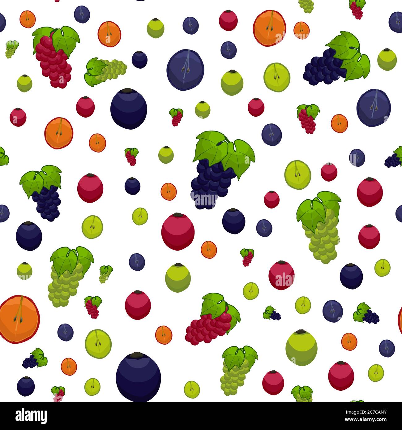 Illustration on theme big colored seamless grape, bright berry pattern ...