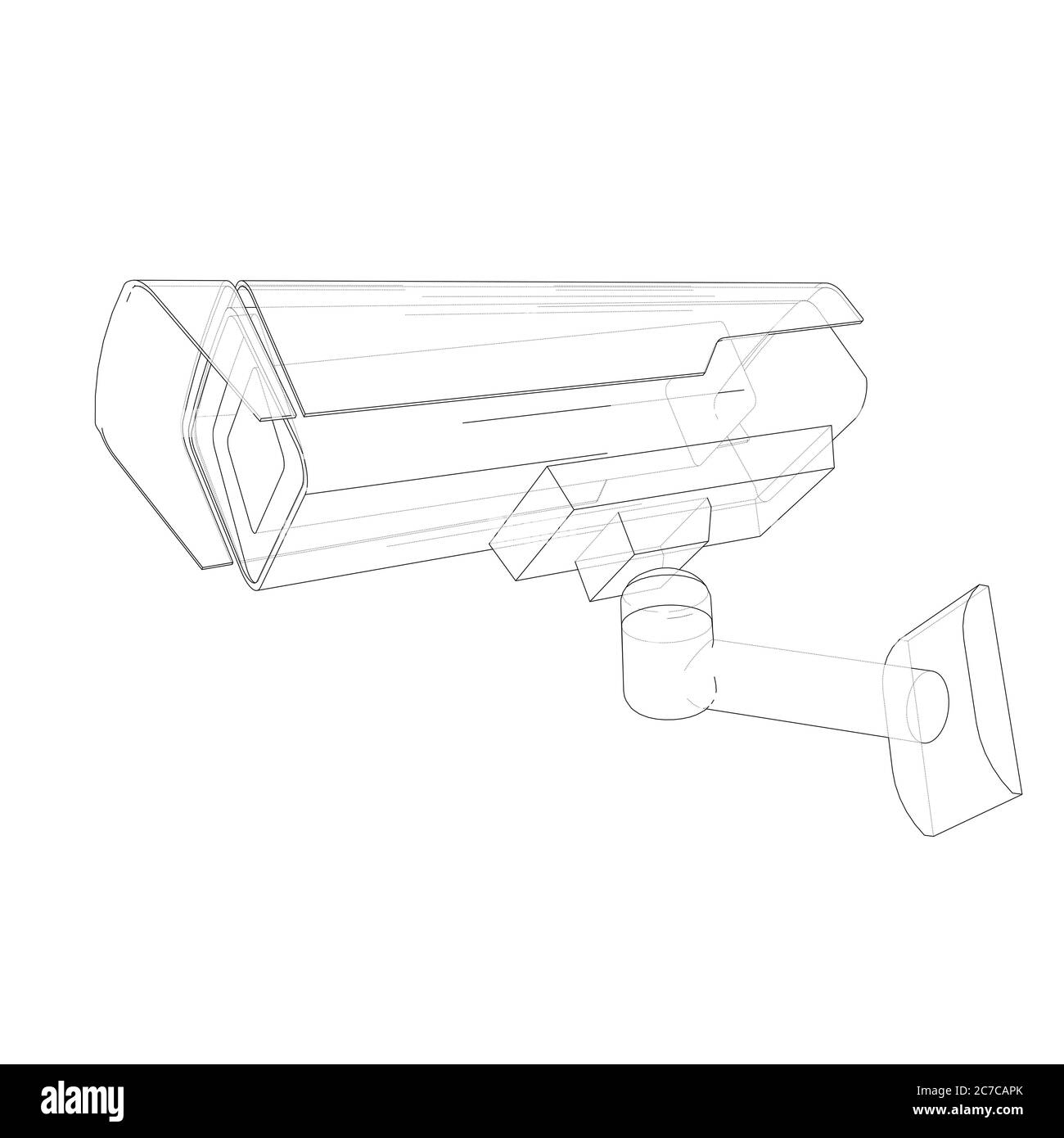 Outline CCTV camera. Security camera Stock Photo - Alamy