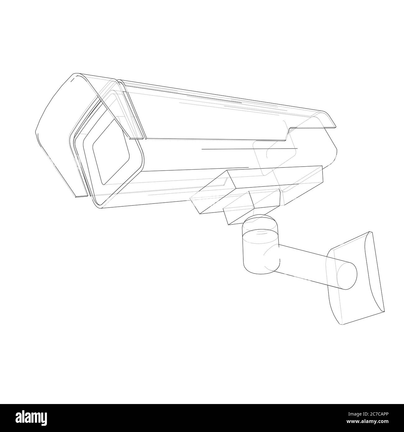 Outline CCTV camera. Security camera Stock Photo - Alamy