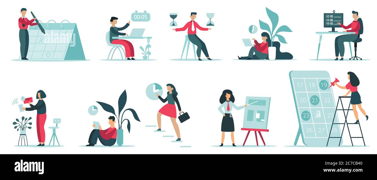 Time management organising. Planning office work tasks, work ...