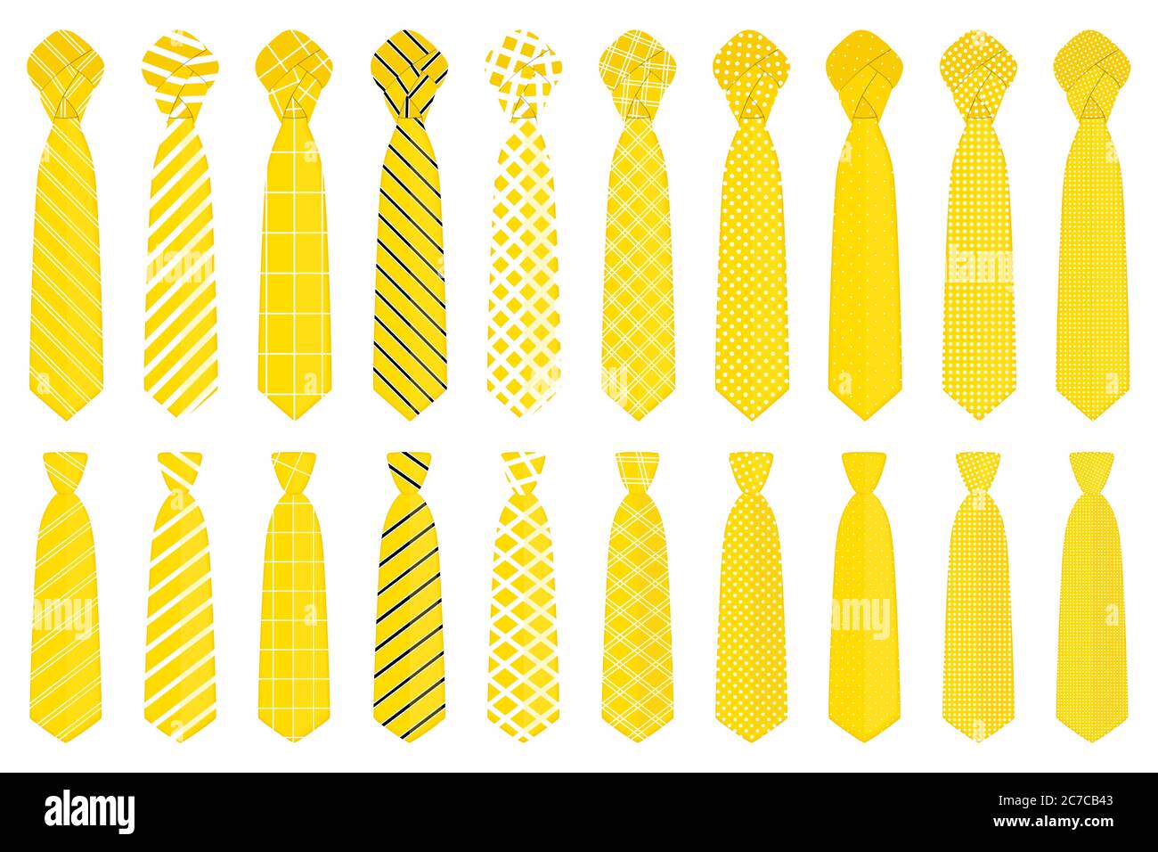 Illustration on theme big set ties different types, neckties various ...