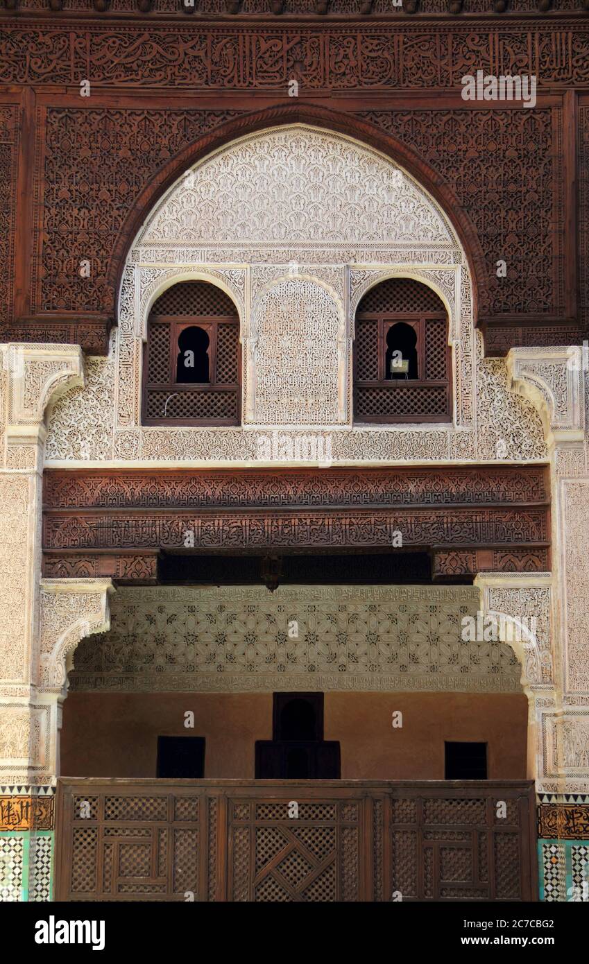 Morocco, Meknes, Madrasa Bou Inania, historical Islamic school with ...