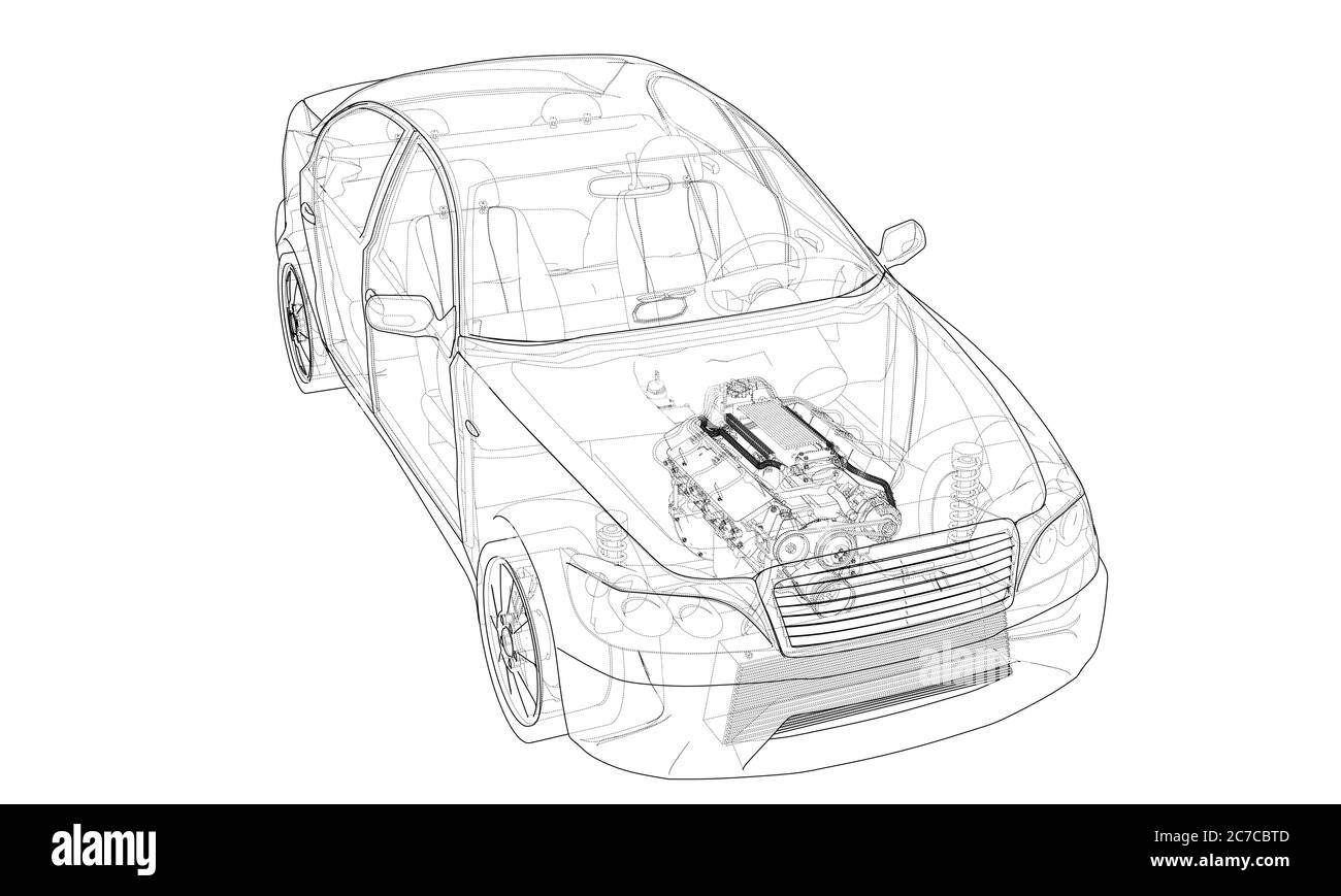 Concept car. 3d illustration Stock Photo - Alamy