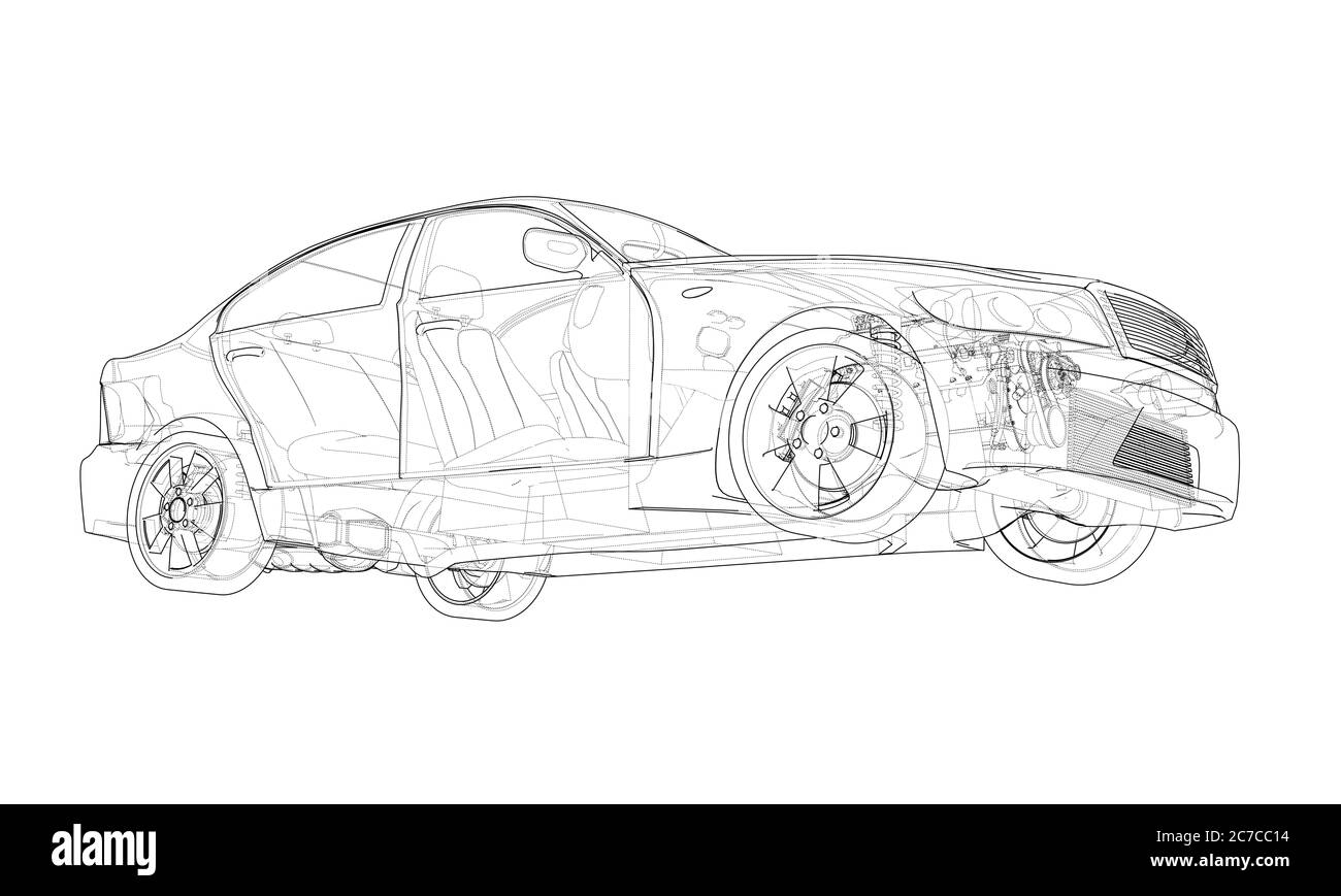 Concept car. 3d illustration Stock Photo - Alamy