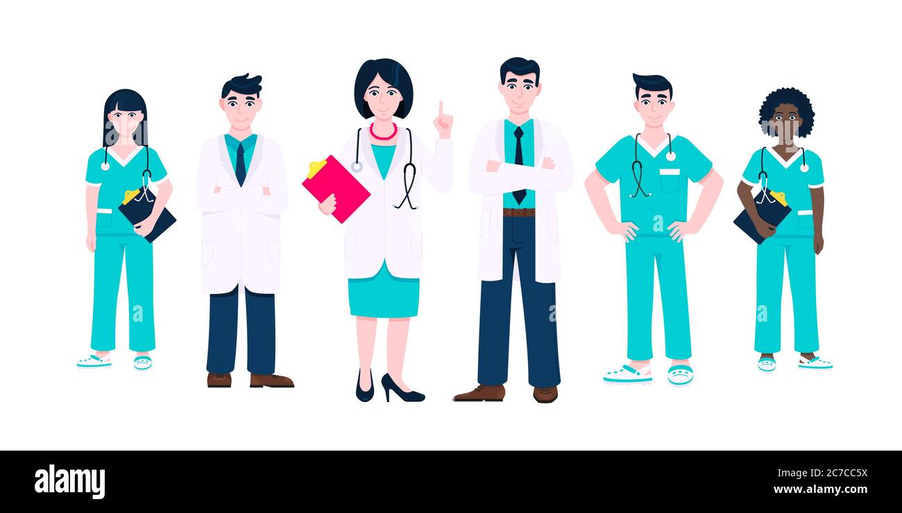 Medical staff doctors team clinic employee vector illustration Stock ...
